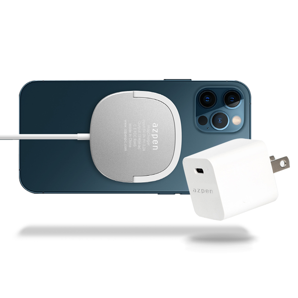 Azpen MagCharger Magnetic Wireless Charger and PD 20Watt Wall Charger ...